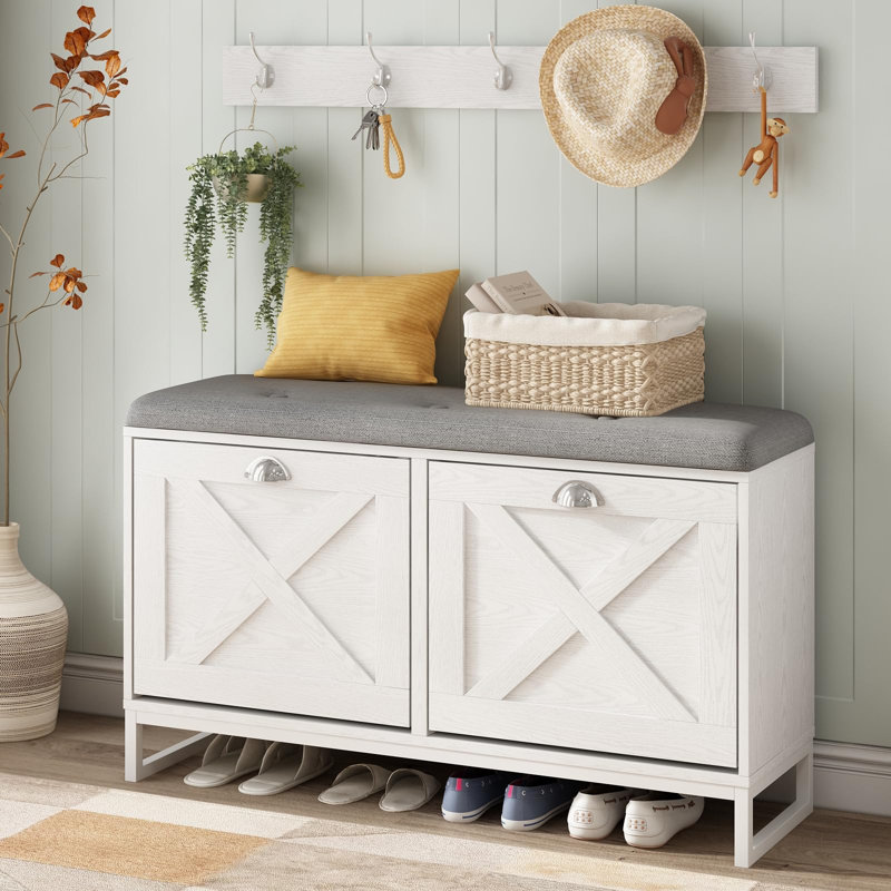 17 Stories 12 Pair Shoe Storage Bench & Reviews | Wayfair